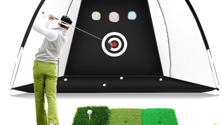 Golf Practice Net with Tri-Turf Mat – Complete Backyard Golf Setup ...